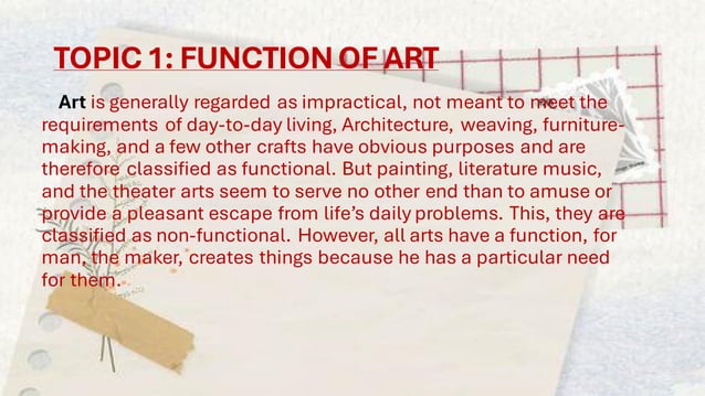 Art Appreciation Lesson for art Function and Philosophy | PDF