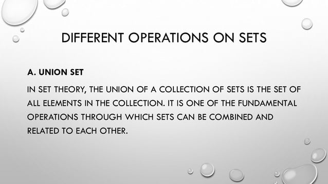 CONCEPTS ON SETS AND THE DIFFERENT OPERATIONS INVOLVING SETS.pdf | Free Download