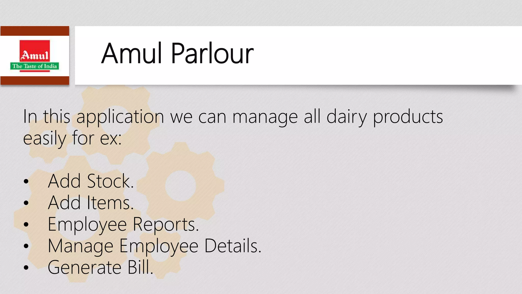 Billing Portal On Amul | PPT