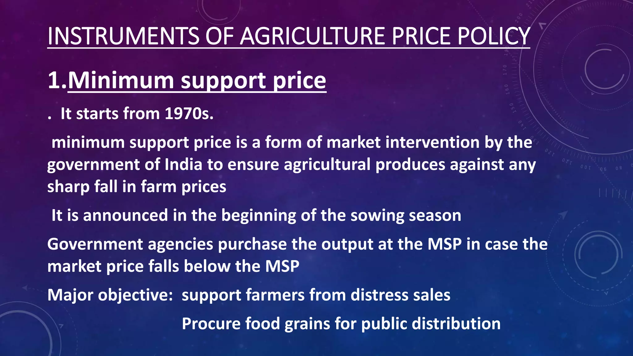 Agriculture price policy | PPTX