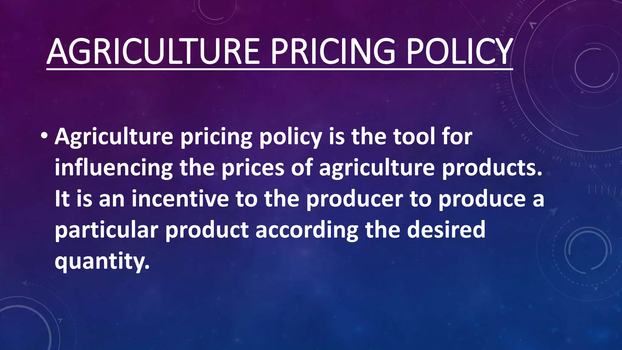 Agriculture price policy | PPTX