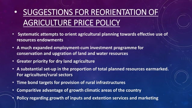 Agriculture price policy | PPTX | Agriculture | Industries