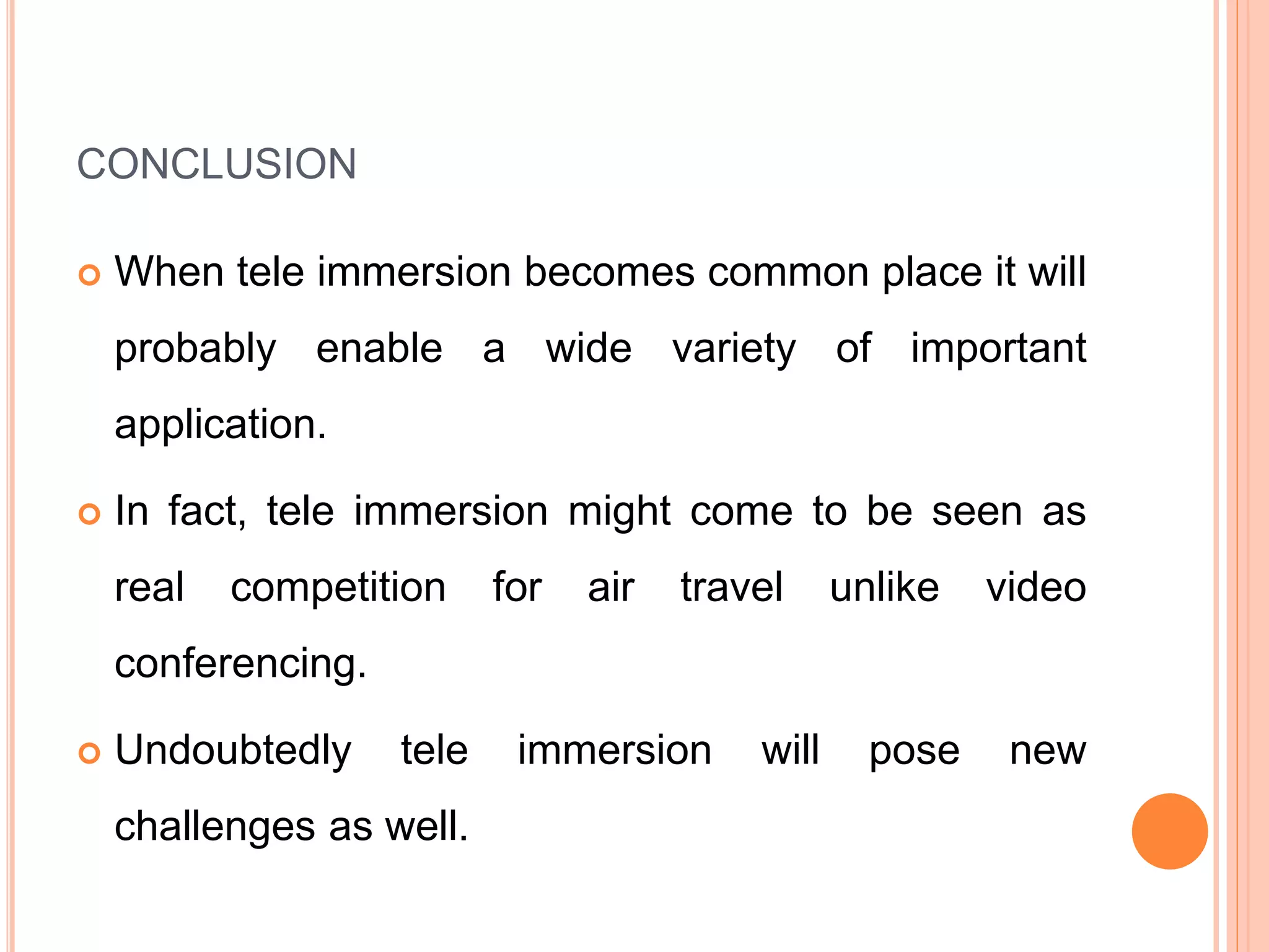 Presentation on Tele-Immersion | PPTX