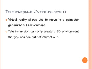 Presentation on Tele-Immersion | PPTX