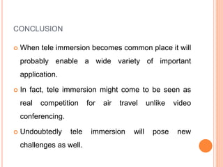 Presentation on Tele-Immersion | PPTX