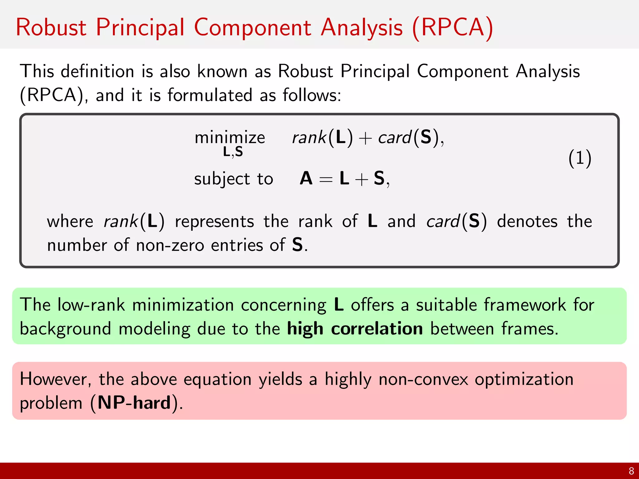 Robust Low Rank And Sparse Decomposition For Moving Object Detection Pdf Technology And Computing