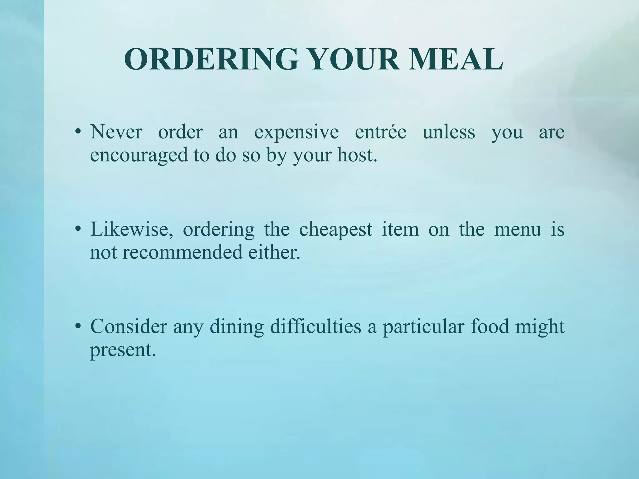 TABLE MANNERS AND DINING ETIQUETTES | PPTX