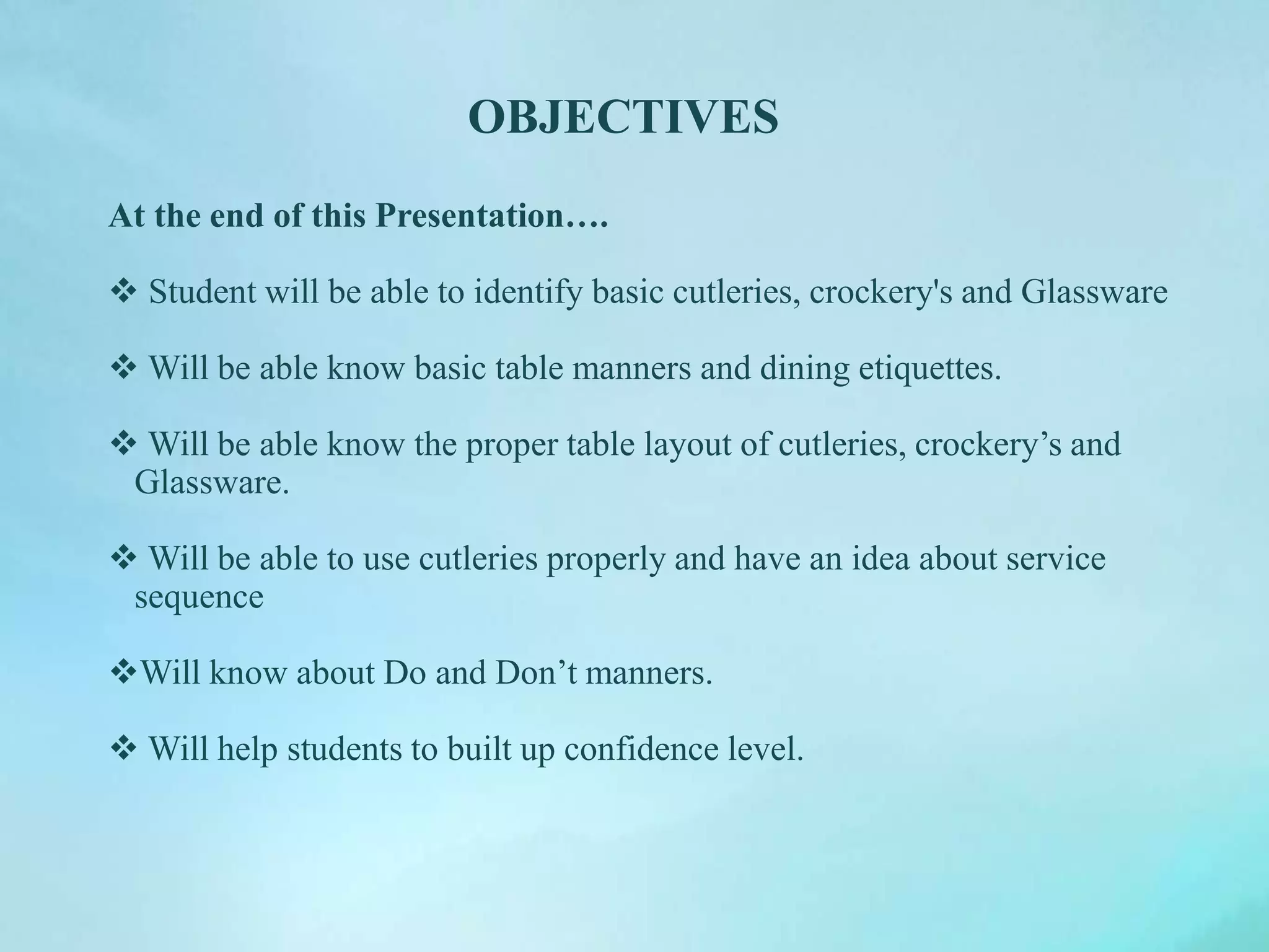 TABLE MANNERS AND DINING ETIQUETTES | PPTX