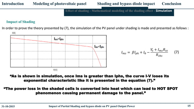 Impact Of Partial Shading And Bypass Diode On Pv Panel Output Power Ppt