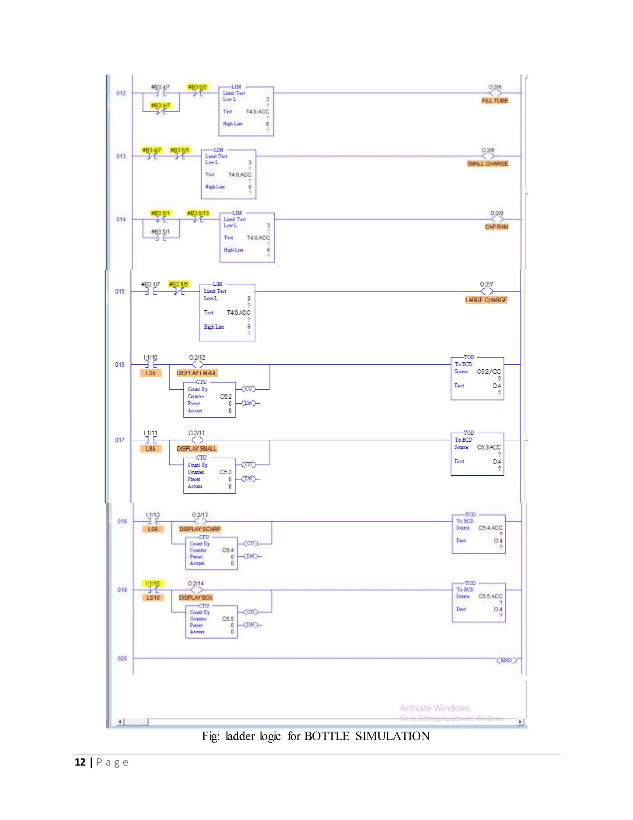 BOTTLE LINE SIMULLATION IN LOGIXPRO | DOCX