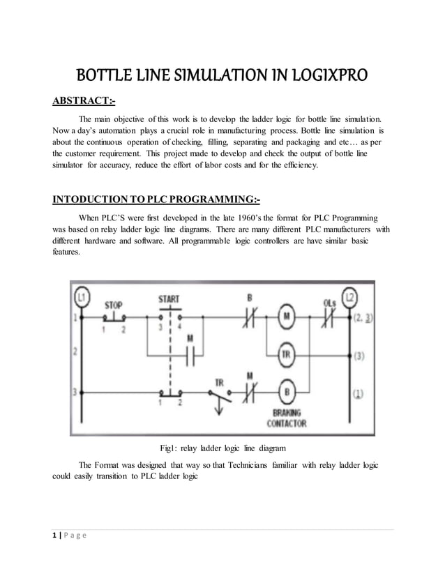 BOTTLE LINE SIMULLATION IN LOGIXPRO | DOCX | Computing | Technology ...