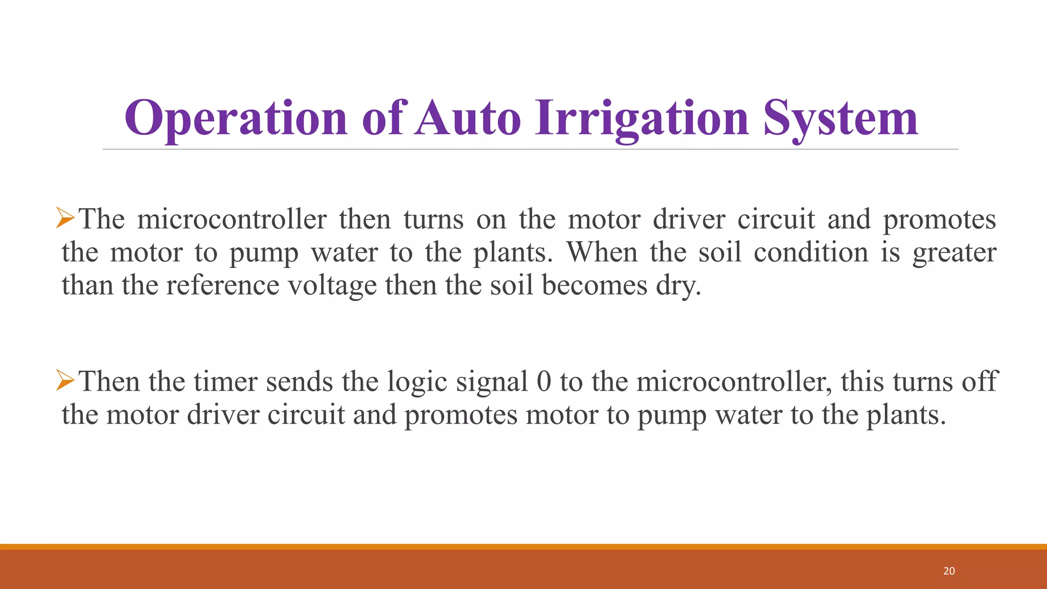 Solar Based Automatic Irrigation System with Soil Sensor | PPTX