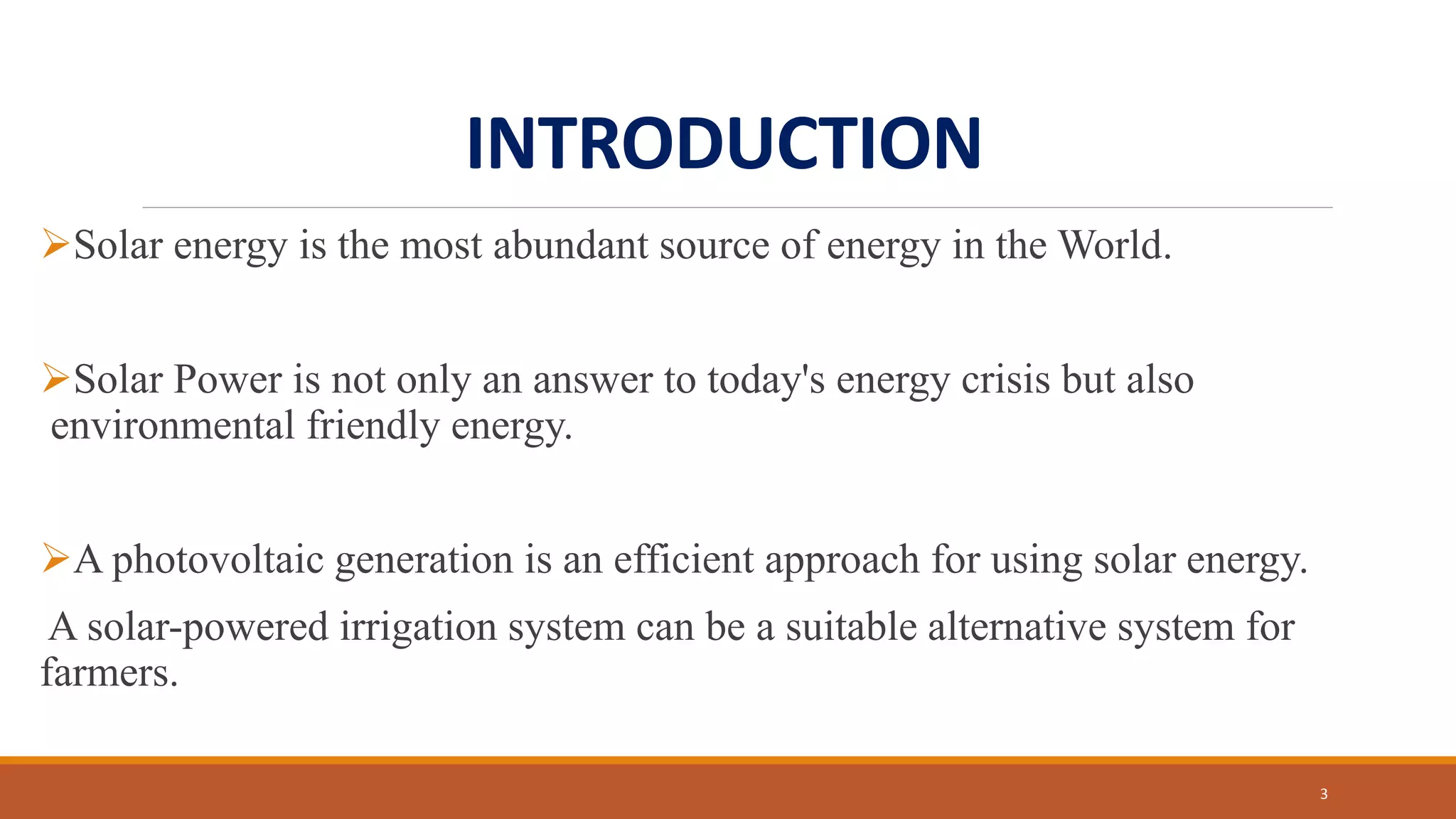 Solar Based Automatic Irrigation System with Soil Sensor | PPTX