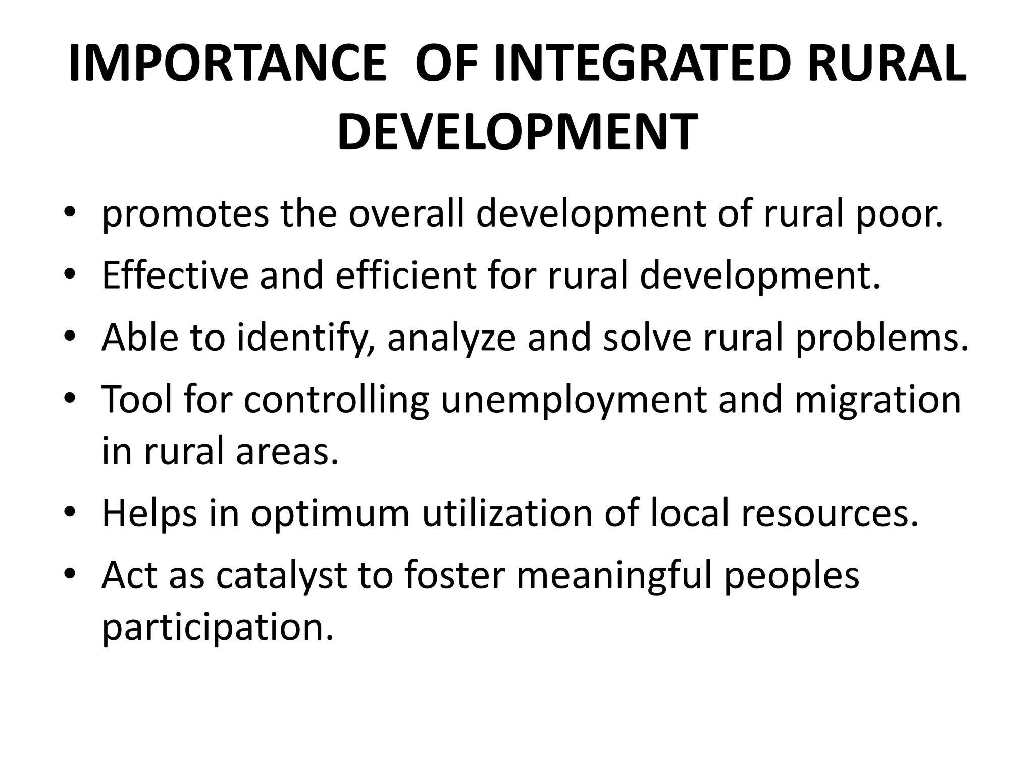 Integrated Rural Development Model | PPTX