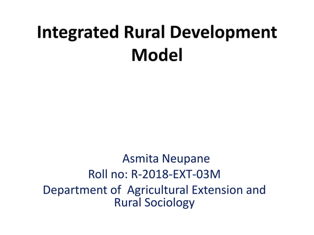 Integrated Rural Development Model | PPTX