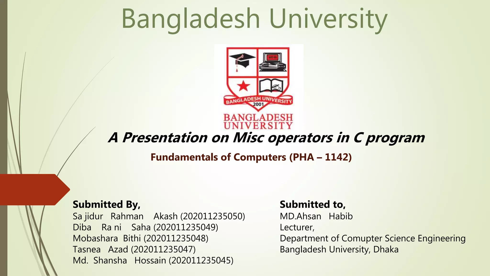 Misc Operator | PPT