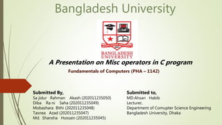 Misc Operator | PPT