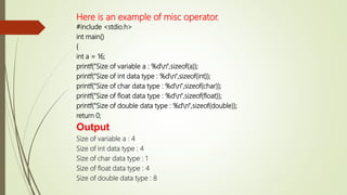 Misc Operator | PPT