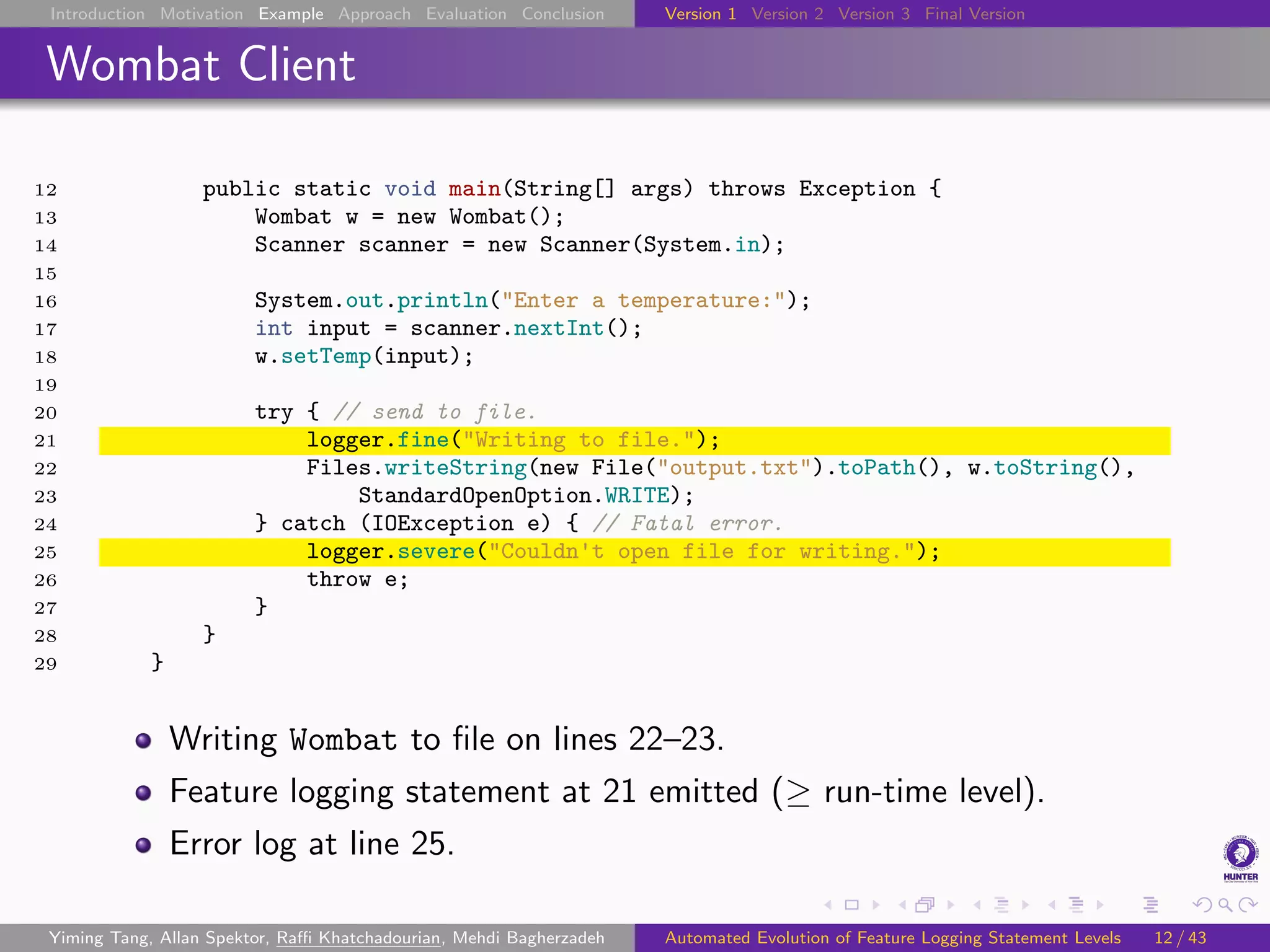 Automated Evolution Of Feature Logging Statement Levels Using Git
