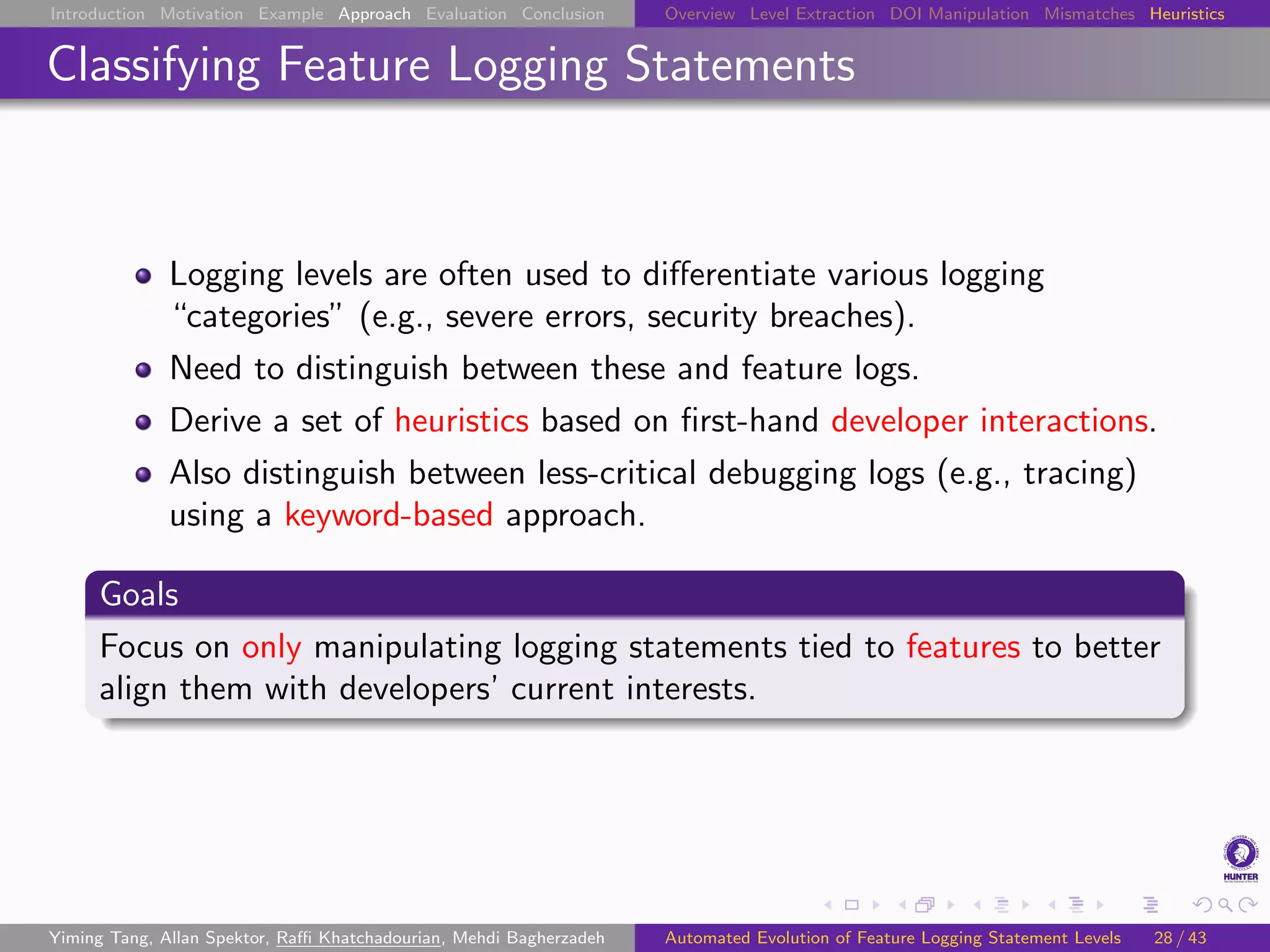 Automated Evolution Of Feature Logging Statement Levels Using Git