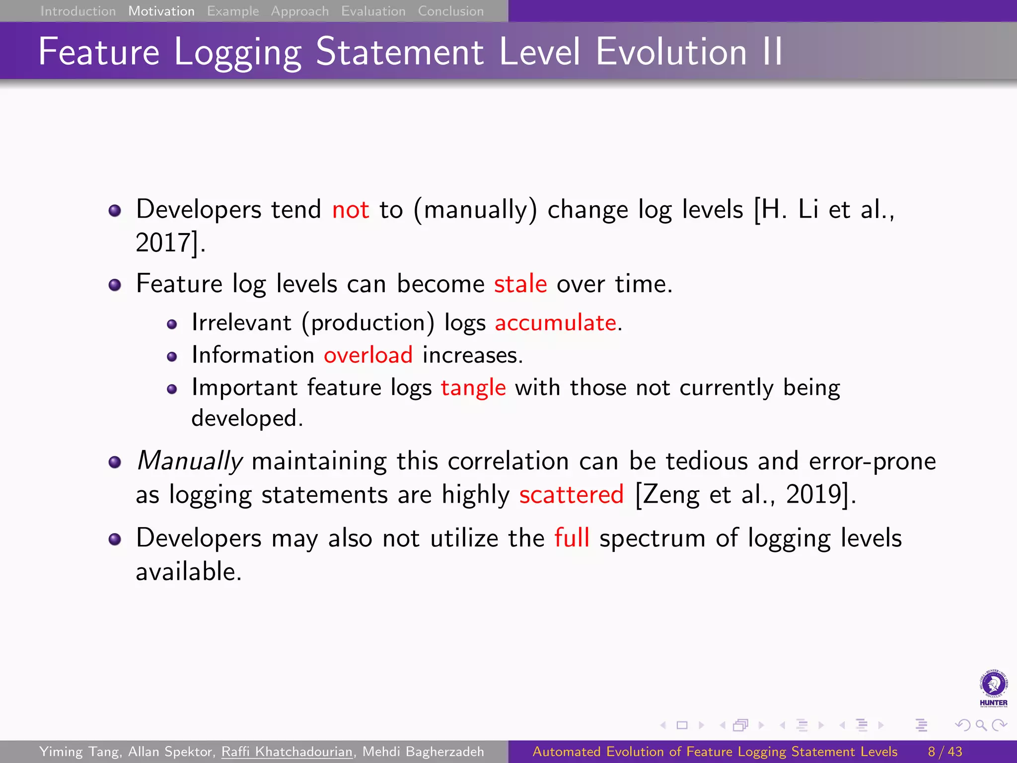 Automated Evolution of Feature Logging Statement Levels Using Git Histories and Degree of ...