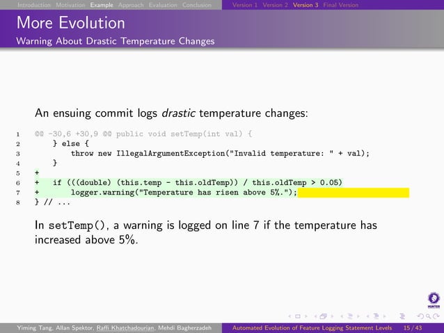 Automated Evolution Of Feature Logging Statement Levels Using Git
