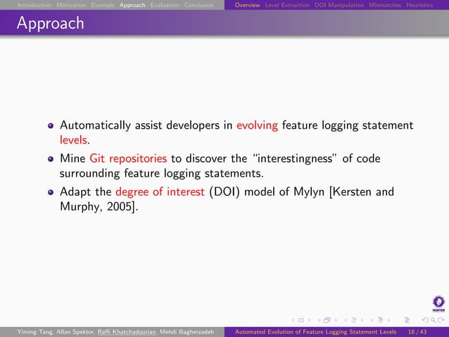 Automated Evolution of Feature Logging Statement Levels Using Git Histories and Degree of ...