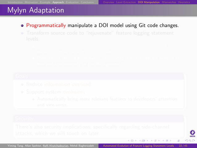 Automated Evolution of Feature Logging Statement Levels Using Git Histories and Degree of ...