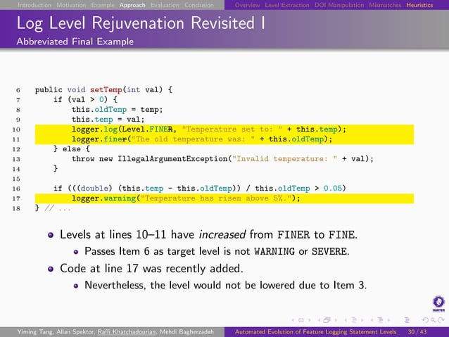 Automated Evolution Of Feature Logging Statement Levels Using Git