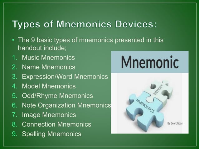 Mnemonics | PPTX | Technology & Computing