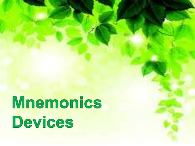 Mnemonics | PPTX | Technology & Computing