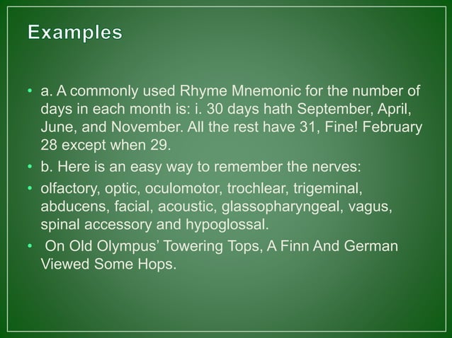 Mnemonics | PPTX | Technology & Computing