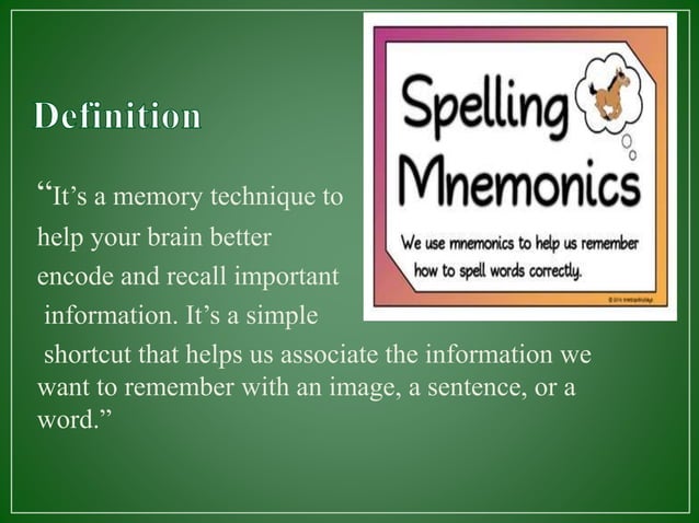 Mnemonics | PPTX | Technology & Computing