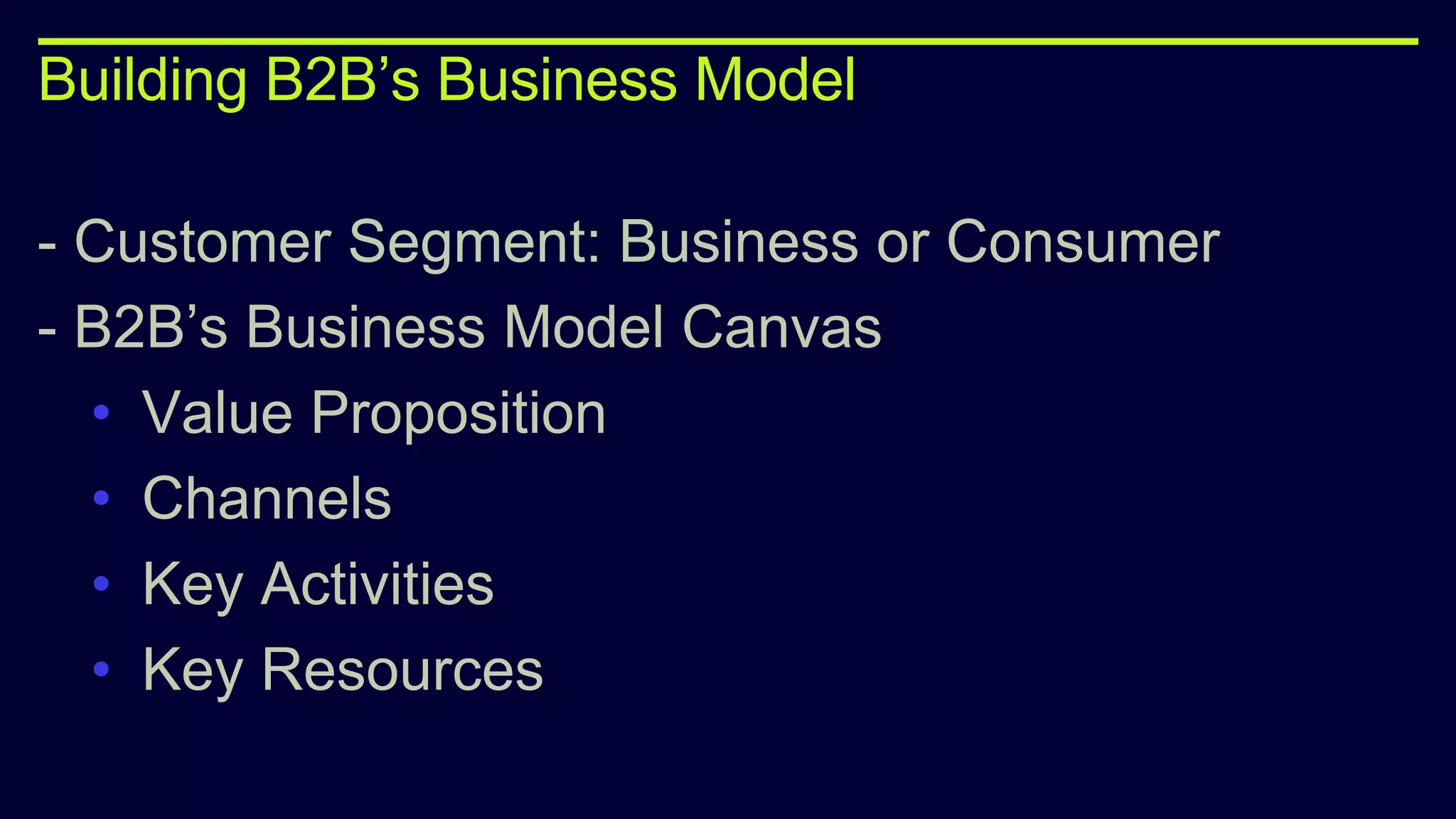 Building B2B’s Business Model | PPT