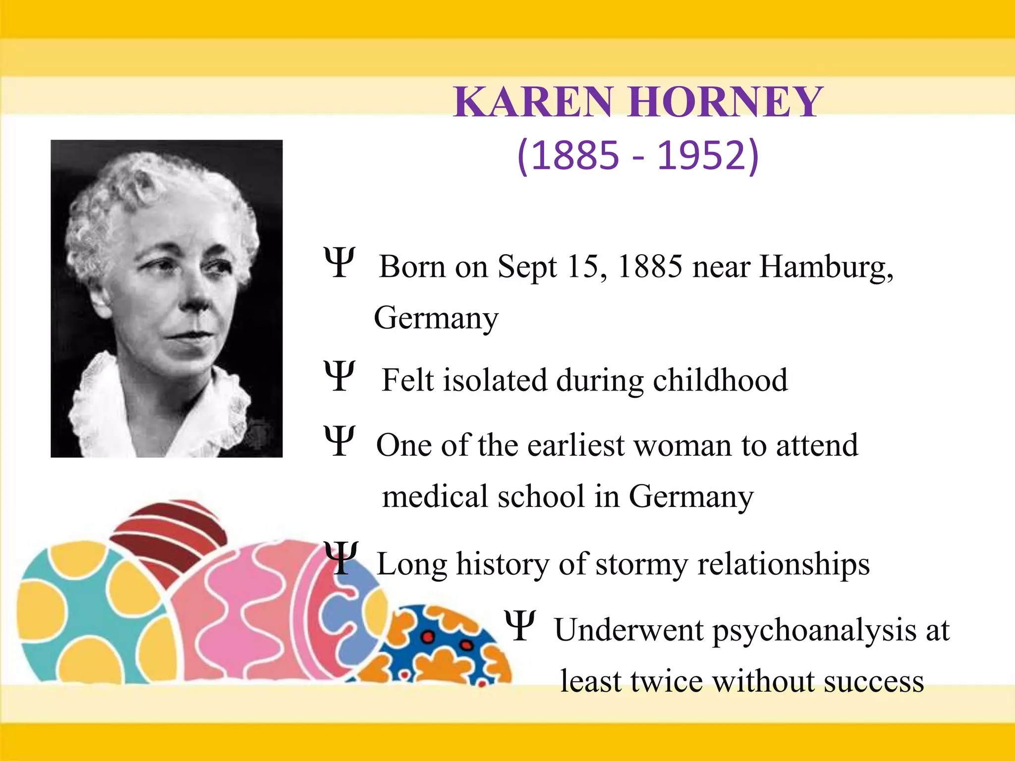 The Social Psychological Theory by Karen Horney | PPTX