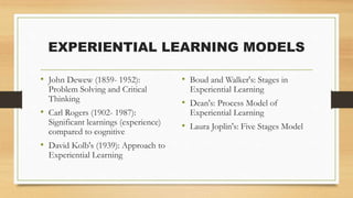 THEORY OF PERSONALISM and EXPERIENTIAL LEARNING | PPTX