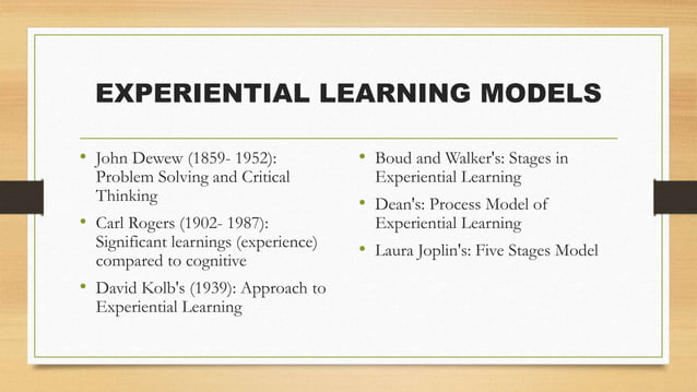 THEORY OF PERSONALISM and EXPERIENTIAL LEARNING | PPTX | Educational ...