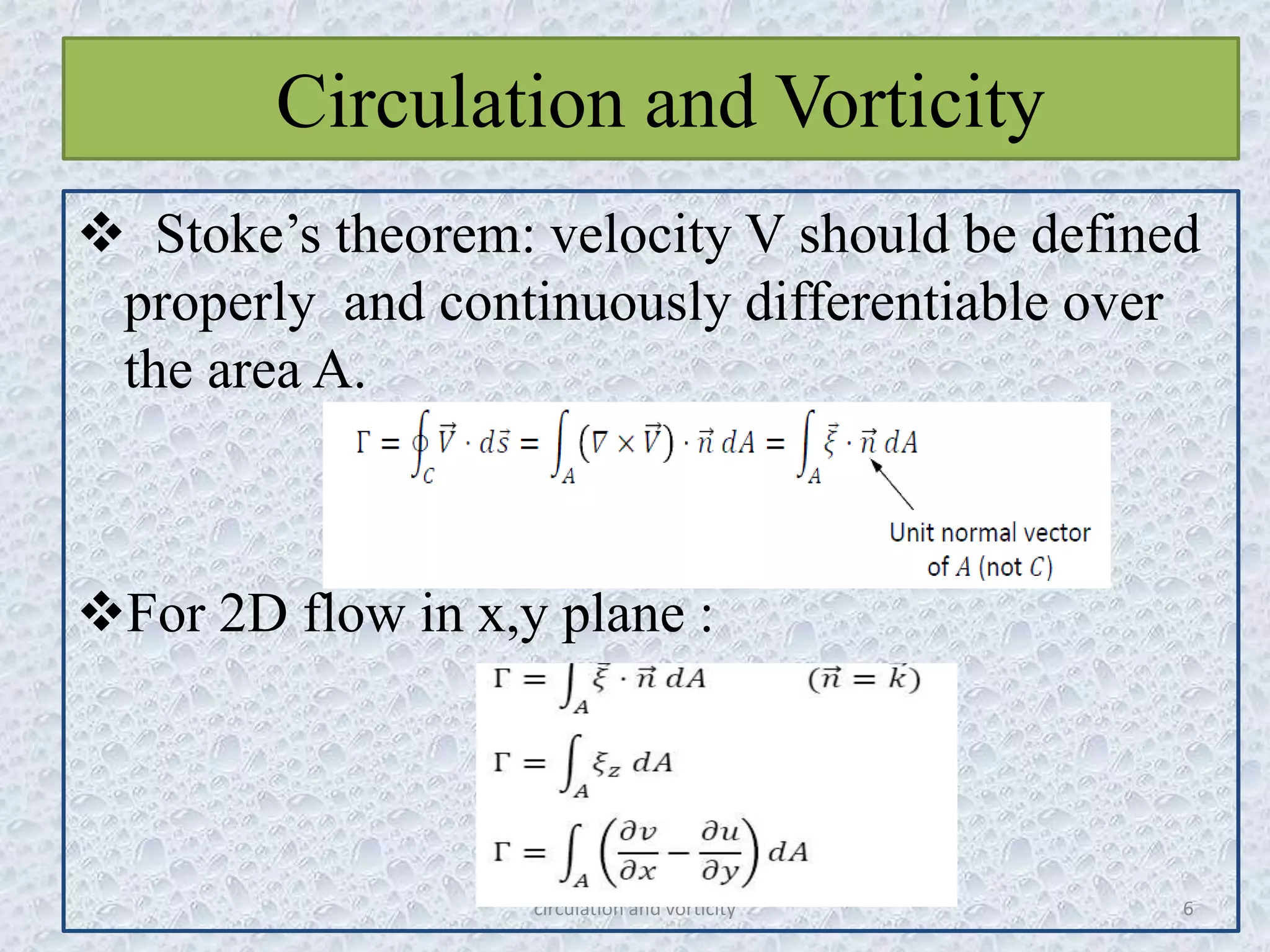 vortex and circulation | PPTX
