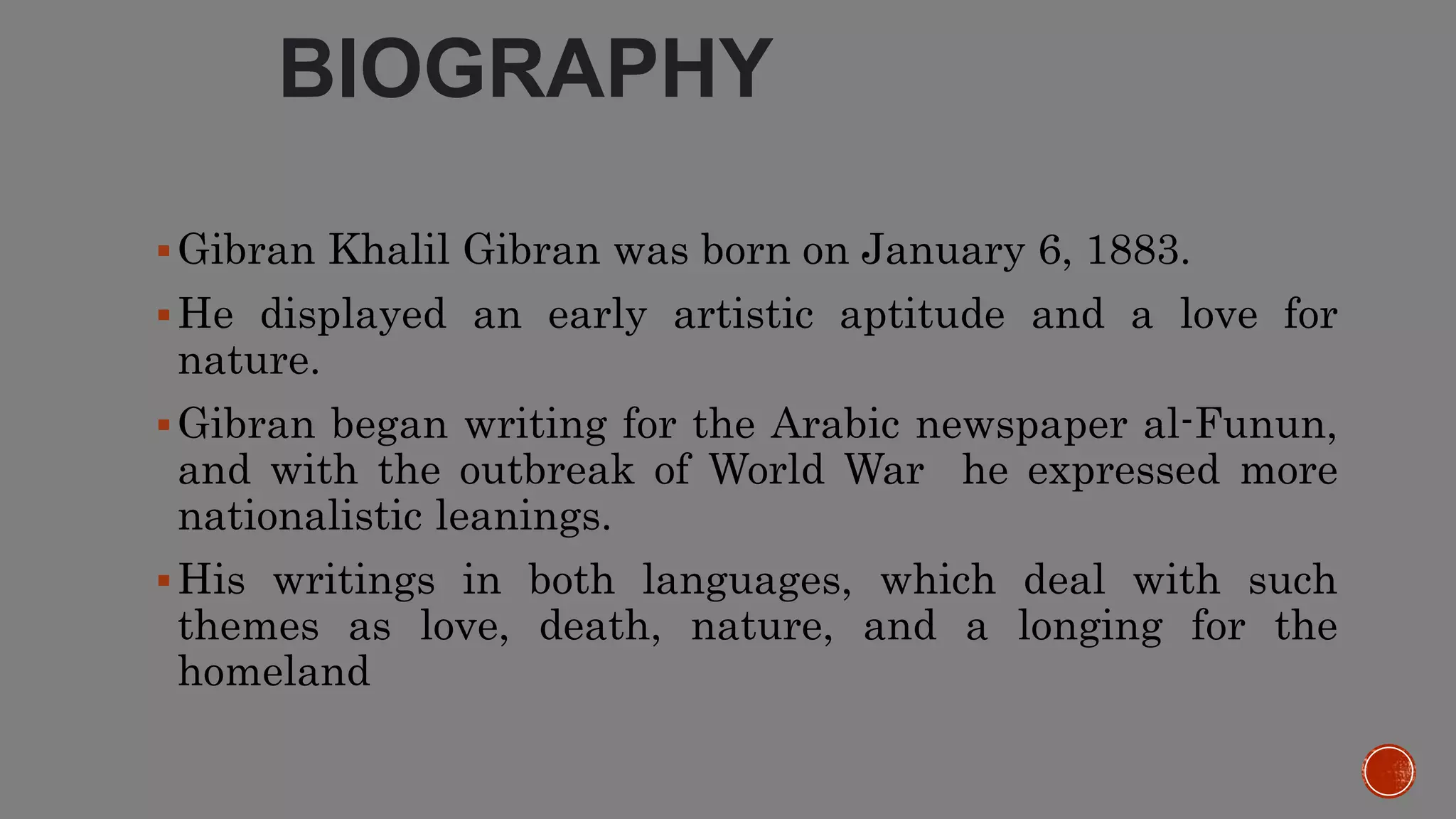 Jibran biography | PPT