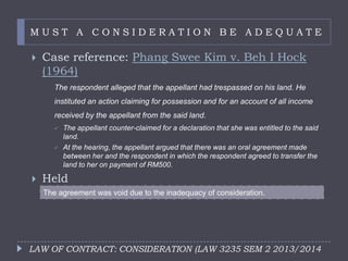 Law of Contract: Consideration | PPTX