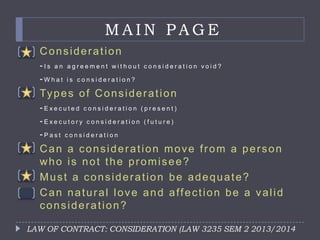 Law of Contract: Consideration | PPTX