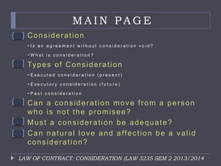 Law of Contract: Consideration | PPTX