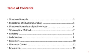 Situational Analysis - 5C's Presentation | PPTX