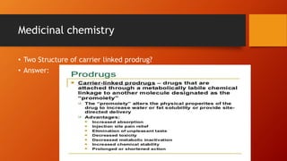 medicinal chemistry question and answer | PPTX