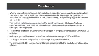 Different Sources of radiation used in UV VISIBLE SPECTROSCOPY | PDF