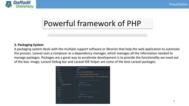 Laravel Presentation | PPTX | Programming Languages | Computing