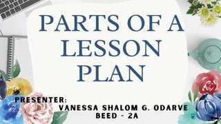 Parts of the Lesson Plan | PPT