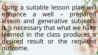 Parts of the Lesson Plan | PPT