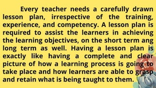 Parts of the Lesson Plan | PPT