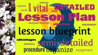 Parts of the Lesson Plan | PPTX